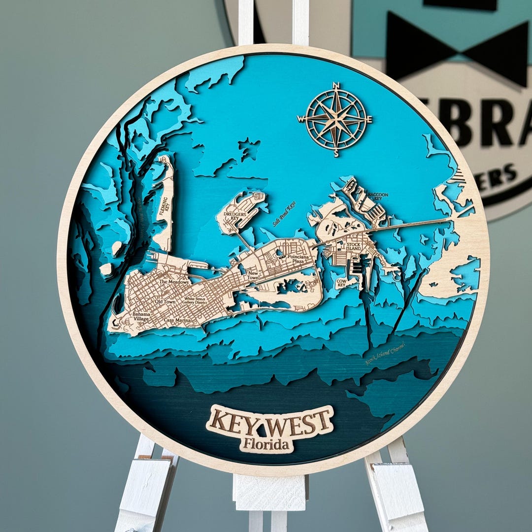 Key West Wooden 3D Map - Etsy
