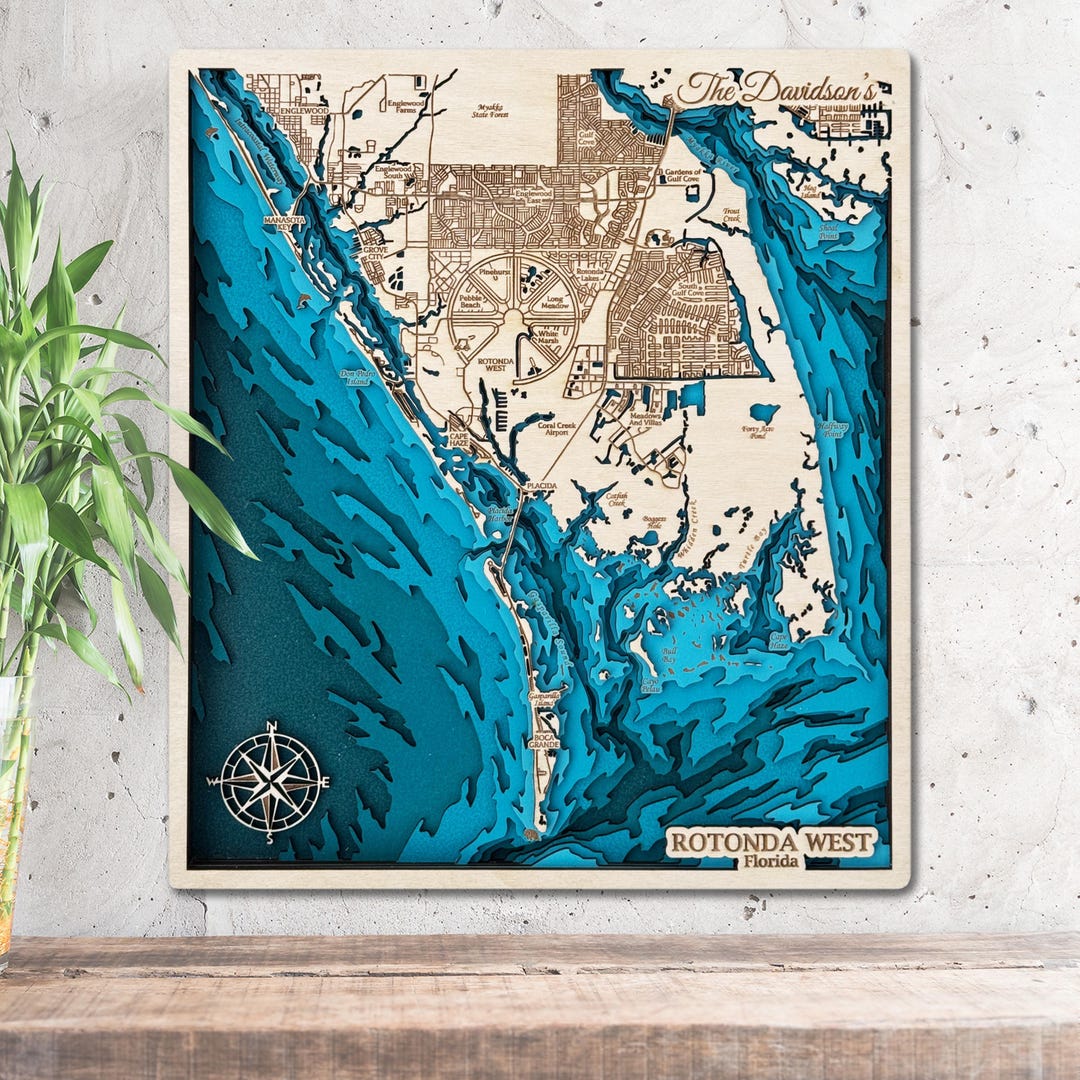 Rotonda West Map 3D Wood - Etsy