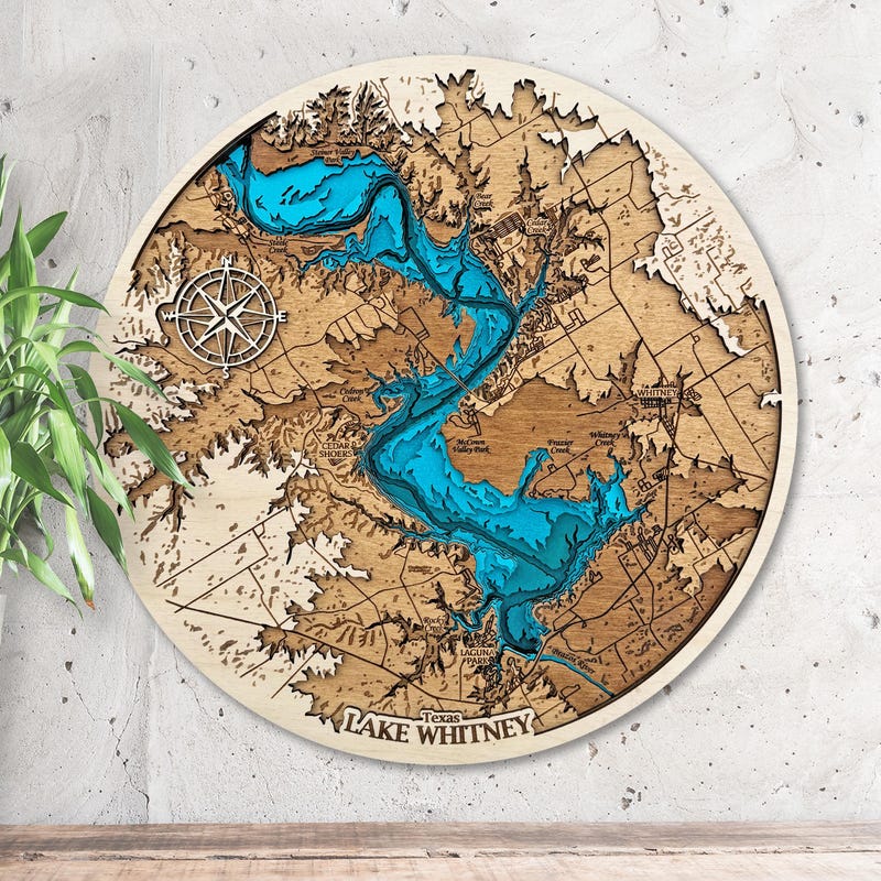 Water Map Wood Engraving - Etsy