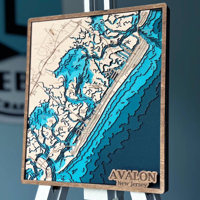 Avalon Stone Harbor Wood Map 3D - Etsy