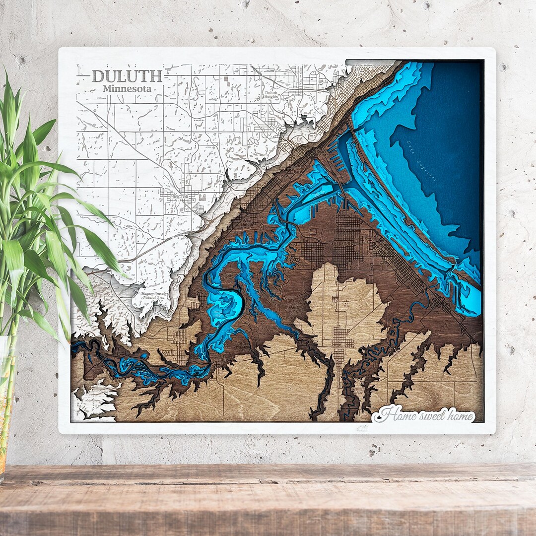 Duluth Map 3D Wood - Etsy