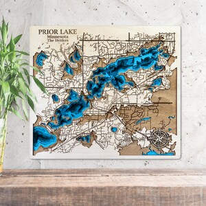 Prior Lake Wood Map 3D - Etsy