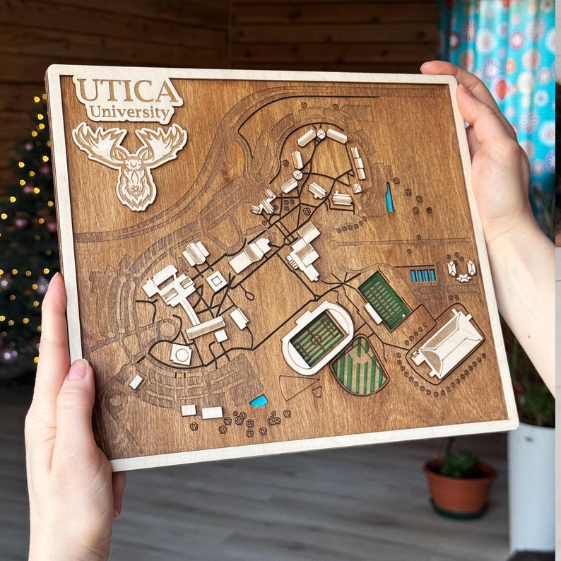 Custom 3D Wooden University Campus Map College Map Wall Art - Etsy