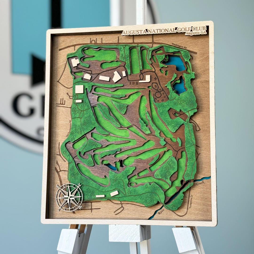 Custom Golf Course Map 3D Wood - Etsy