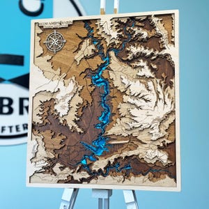 Flaming Gorge Wood Map 3D - Etsy