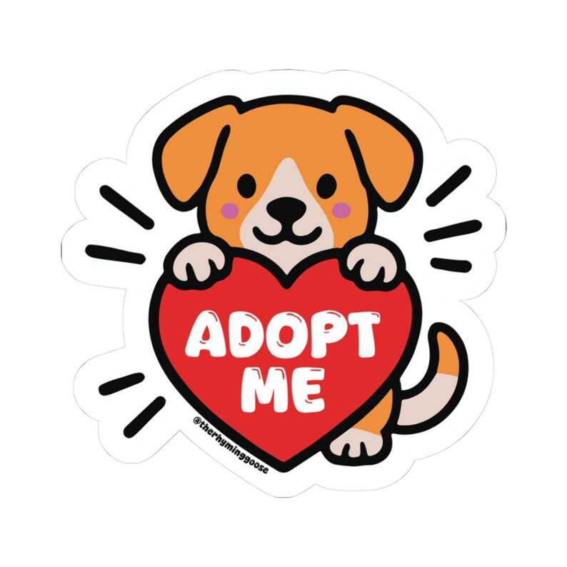 Adopt Me Dog Stickers (orange Pup) - Cute Pet Adoption, Dog Lover Gifts ...
