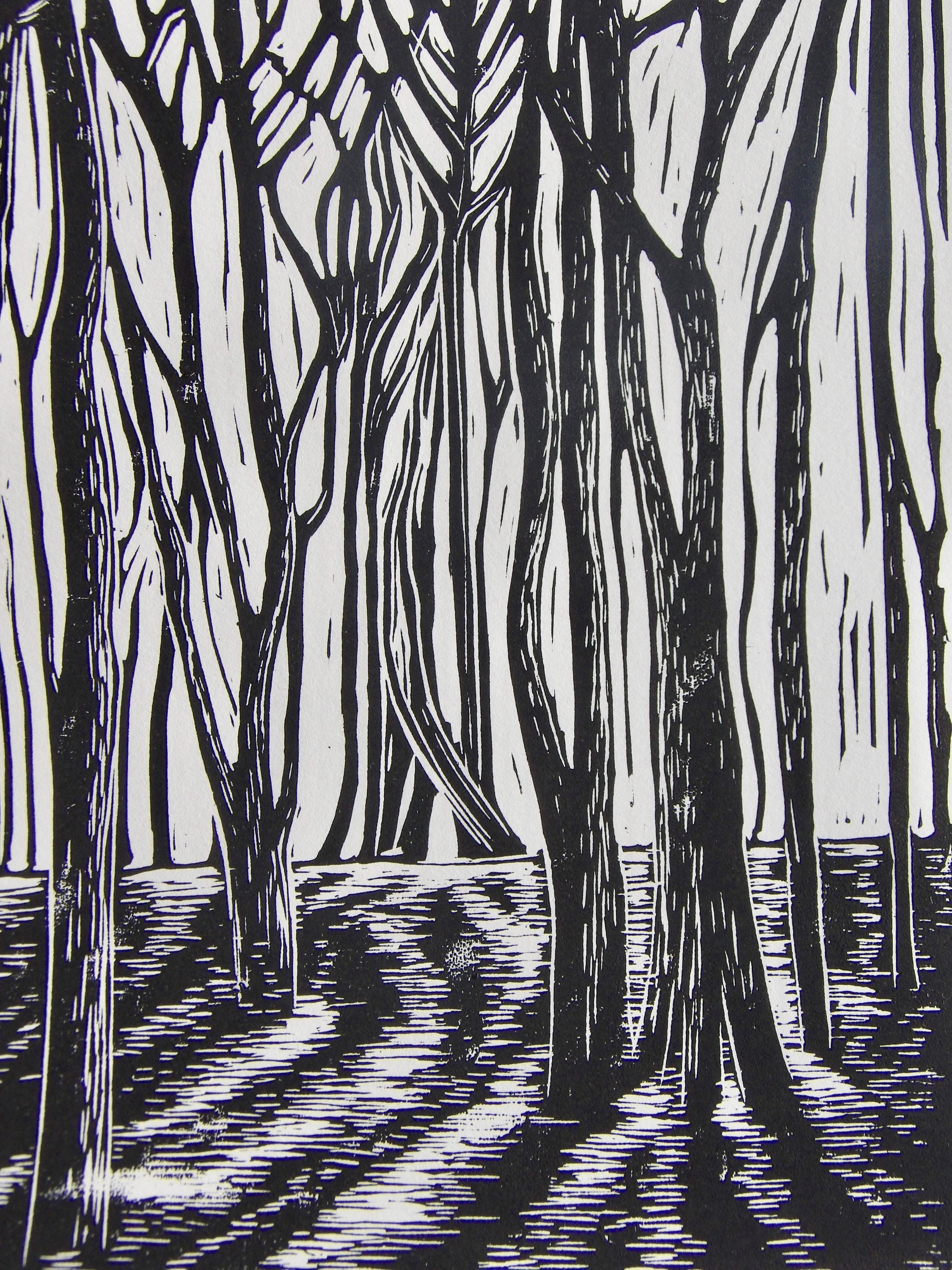 Linoleum Tree Prints