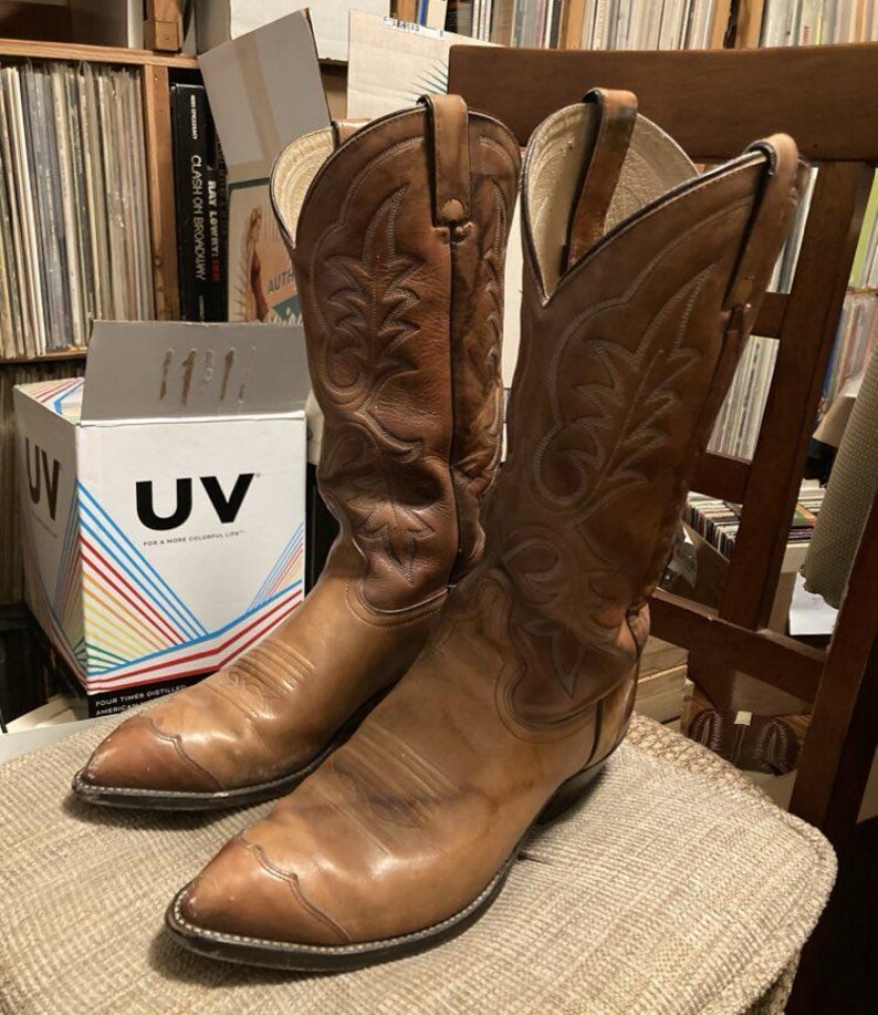 Tan Imperial Wingtip Cowboy Boots-men's 10D - Etsy