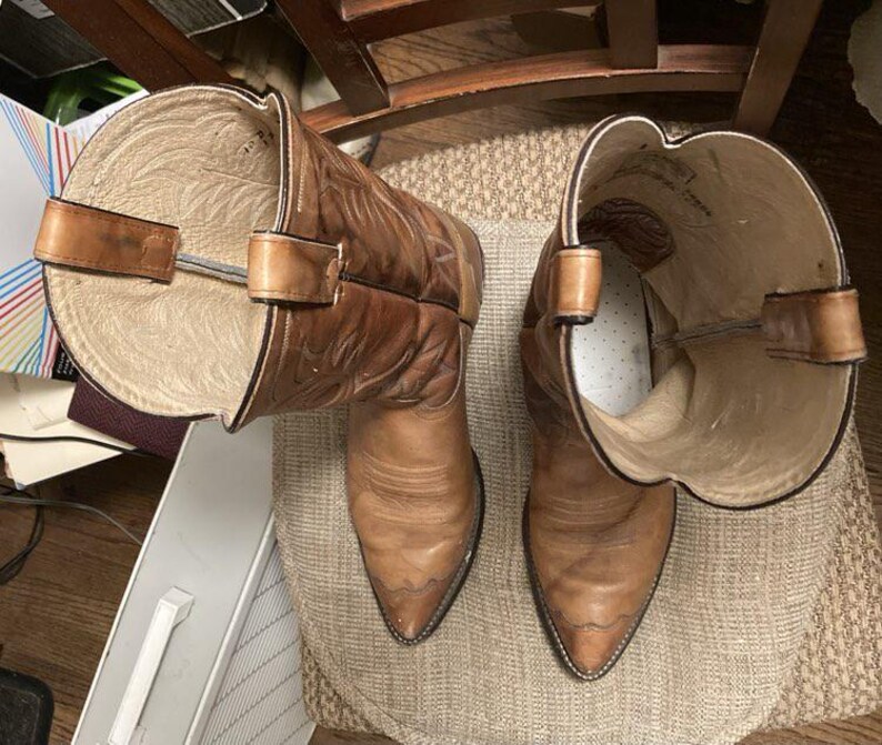 Tan Imperial Wingtip Cowboy Boots-men's 10D - Etsy