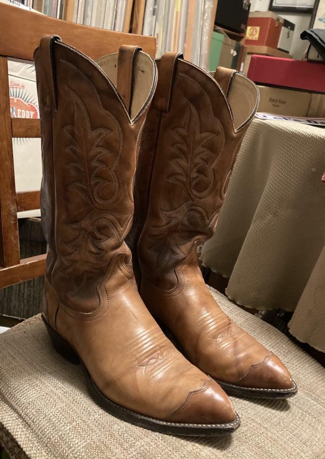Tan Imperial Wingtip Cowboy Boots-men's 10D - Etsy