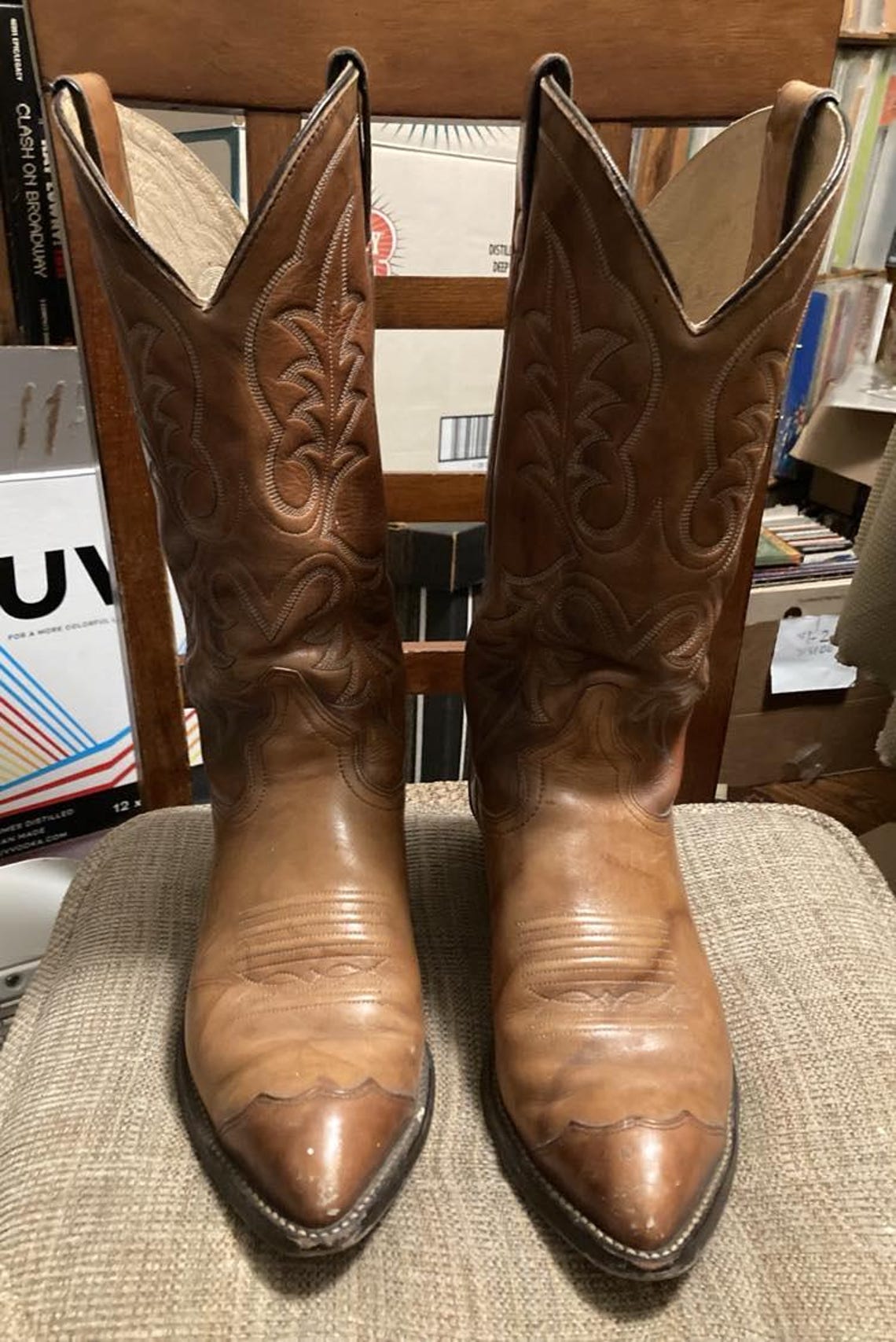 Tan Imperial Wingtip Cowboy Boots-men's 10D - Etsy
