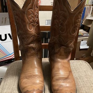 Tan Imperial Wingtip Cowboy Boots-men's 10D - Etsy