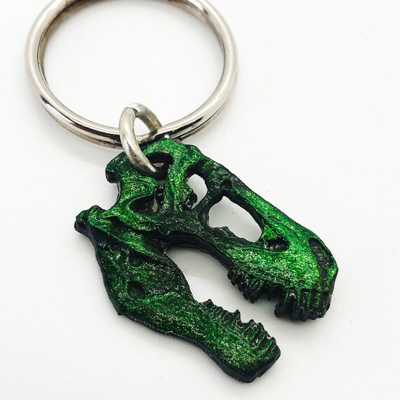 T REX SKULL KEYCHAIN Metal Keytag Fossil Geology - Etsy