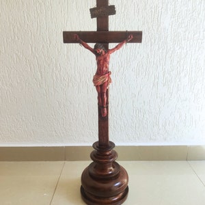 Realistic Crucifix Christ Wound for Meditation, Brown, Table/altar ...