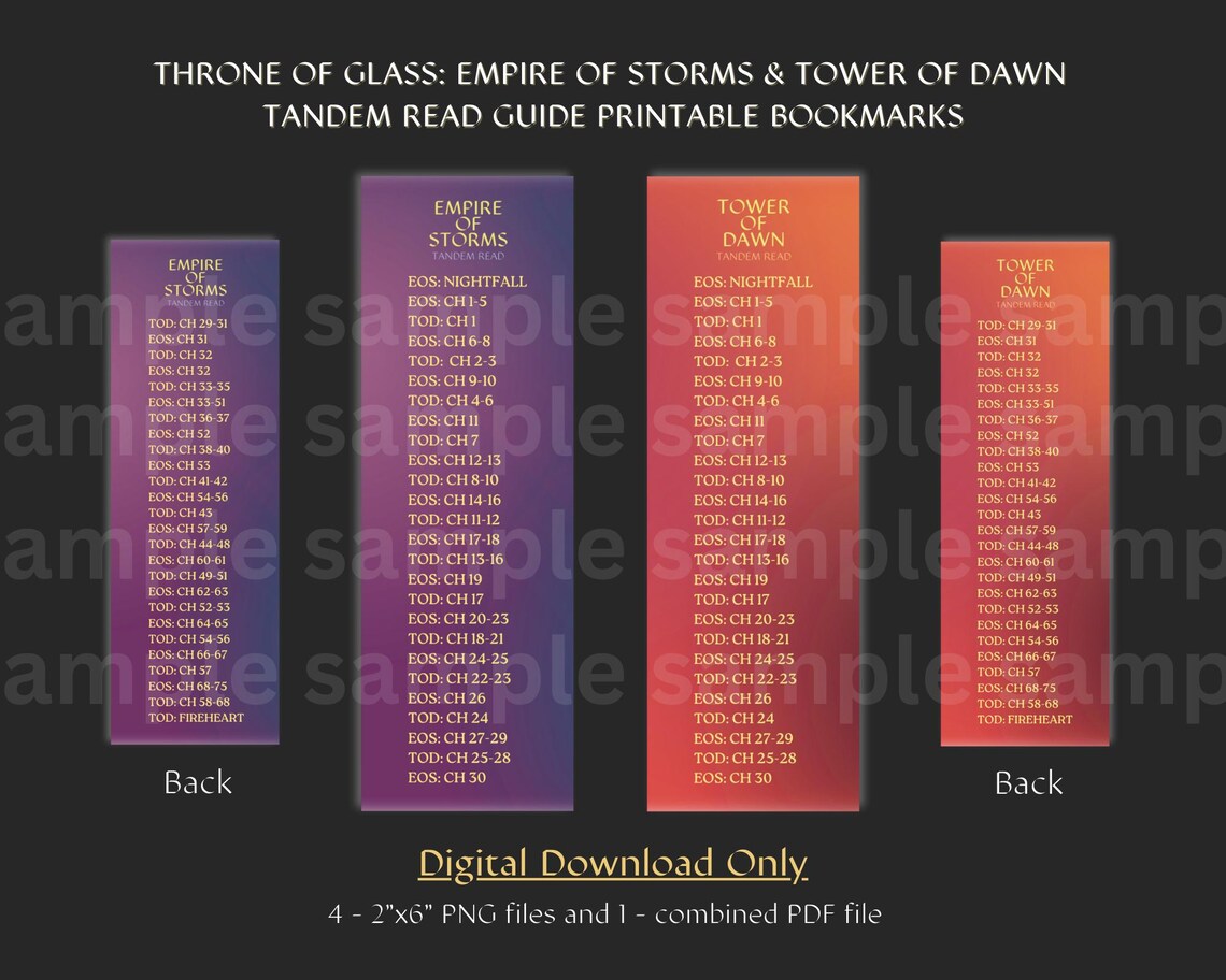 Throne of Glass Tandem Read Bookmark | Empire of Storms & Tower of Dawn ...