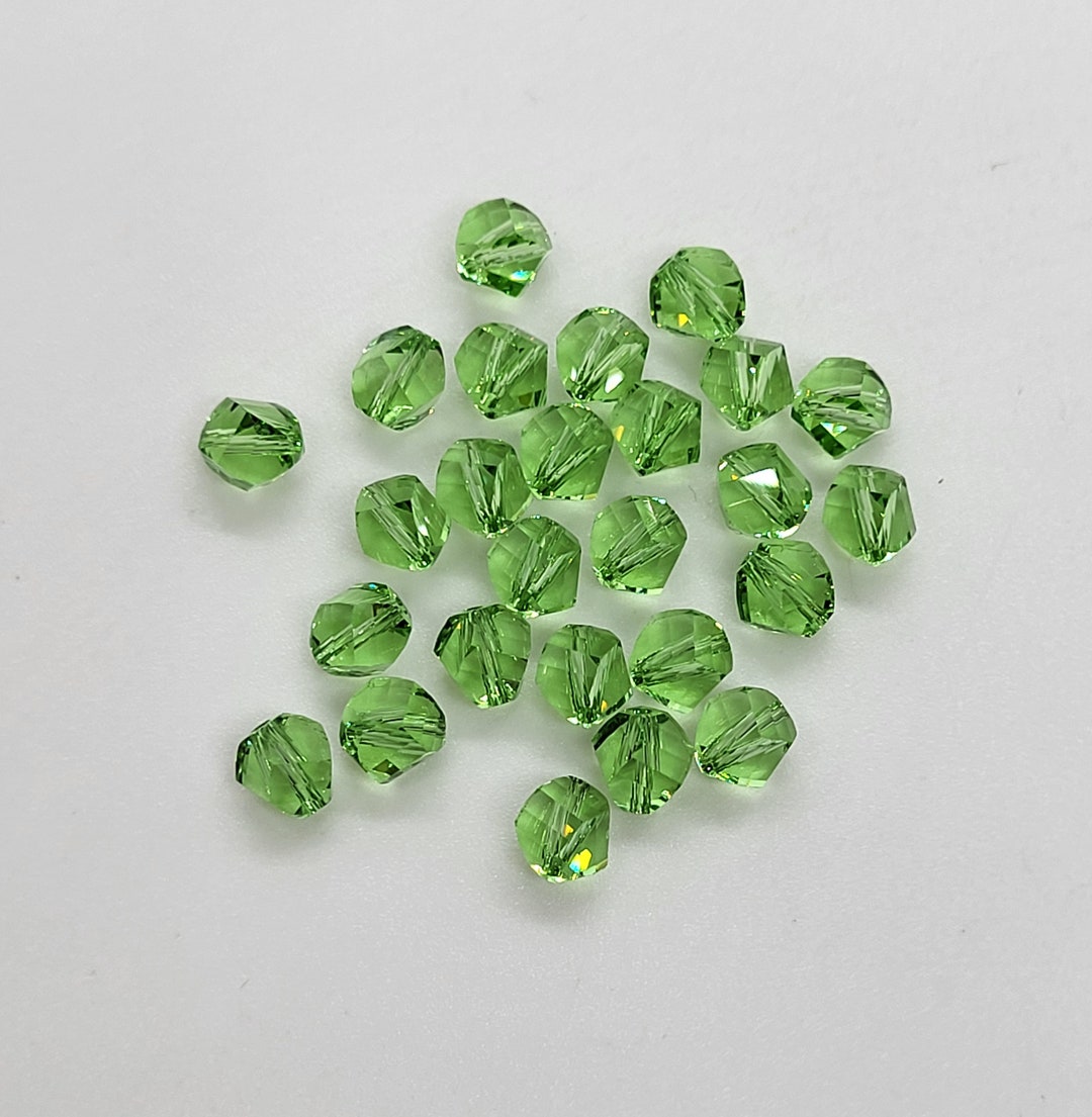 24pc Swarovski Crystal Peridot 6mm Helix 5020 Beads; CLEARANCE PRICE - Etsy