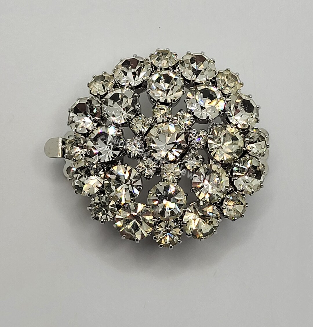 Two Strand Box Tab Clasp Made W/ Swarovski Crystal; 36mm; Silver Plated ...