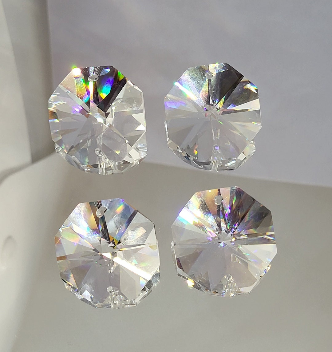 1 or 4pc Swarovski Crystal Clear 26mm 2 Hole Octagon 8002 Pendant ...