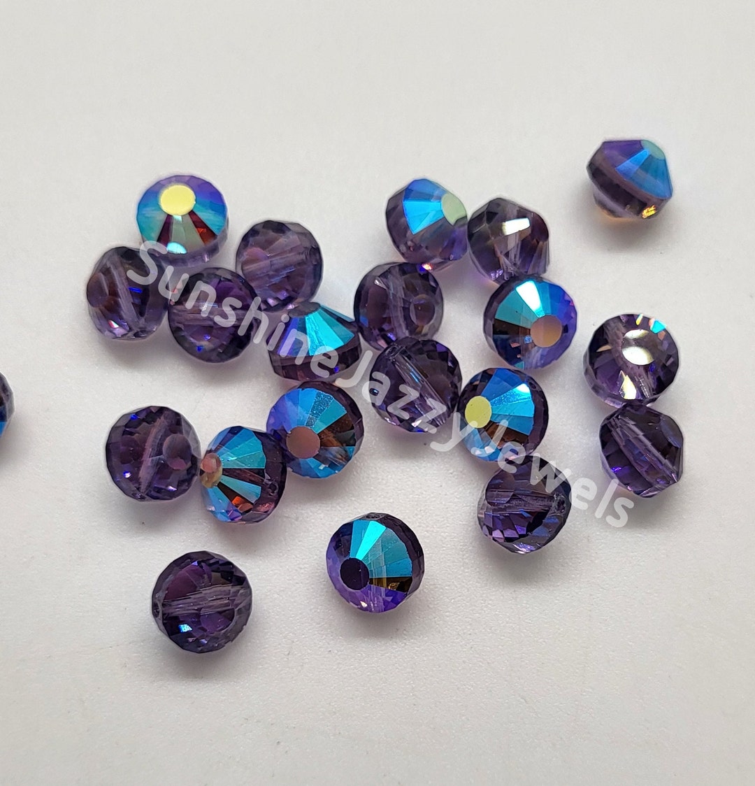 12pc Swarovski Crystal Cardinal AB 8mm Tablet 5101 Beads; Vintage ...