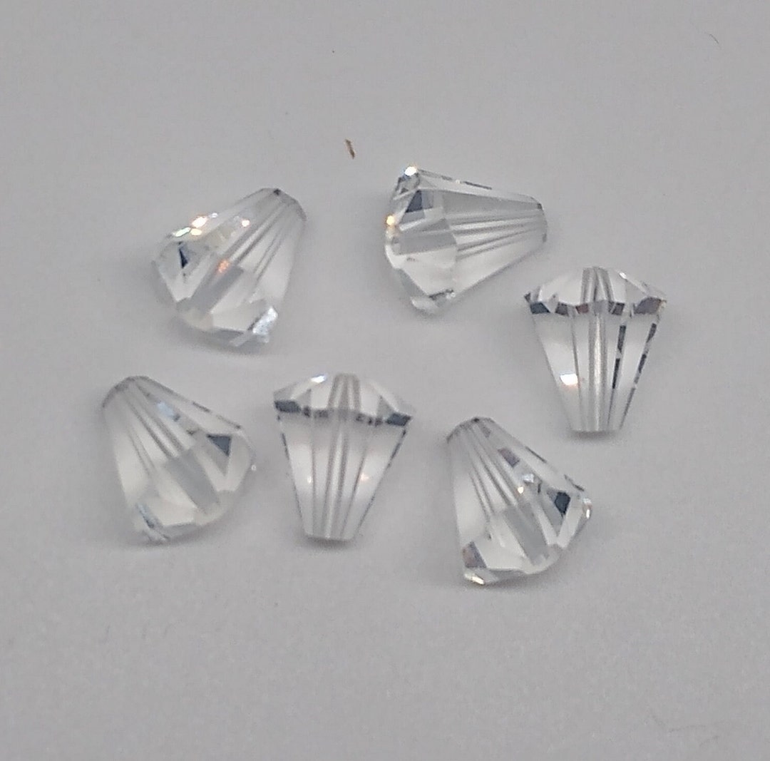 Swarovski Crystal Clear Cone Shape 5400 Bead; 5 Sizes: 6mm, 8mm, 9mm ...