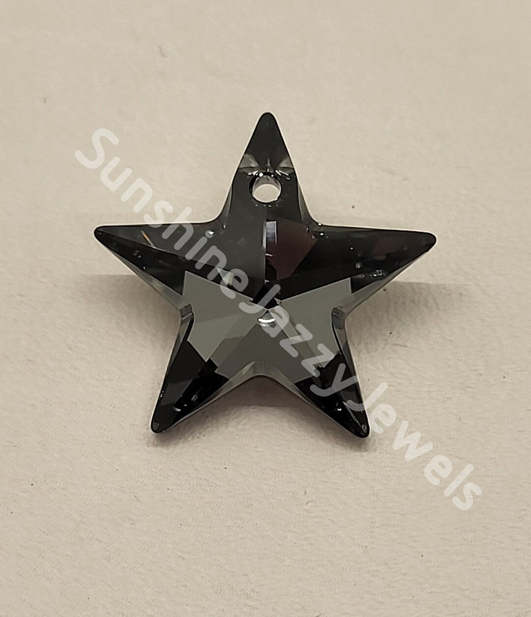 Swarovski Crystal Silver Night 20mm Star 6714 Pendant; Black & Silver ...
