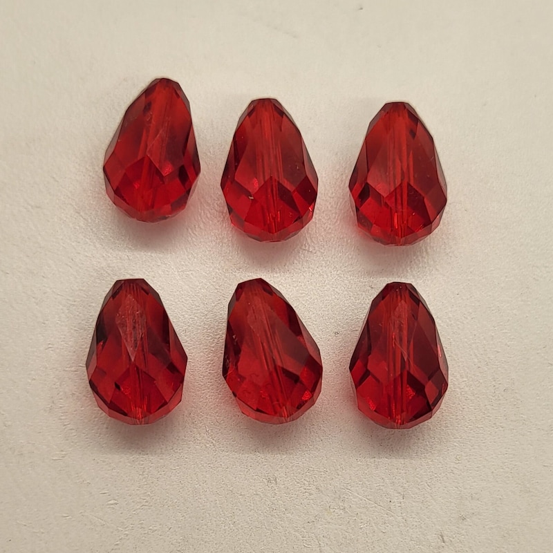 Ruby Teardrop Bead 6 Mm - Etsy