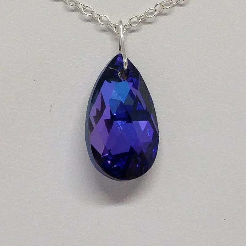 Purple Drop Necklace - Etsy