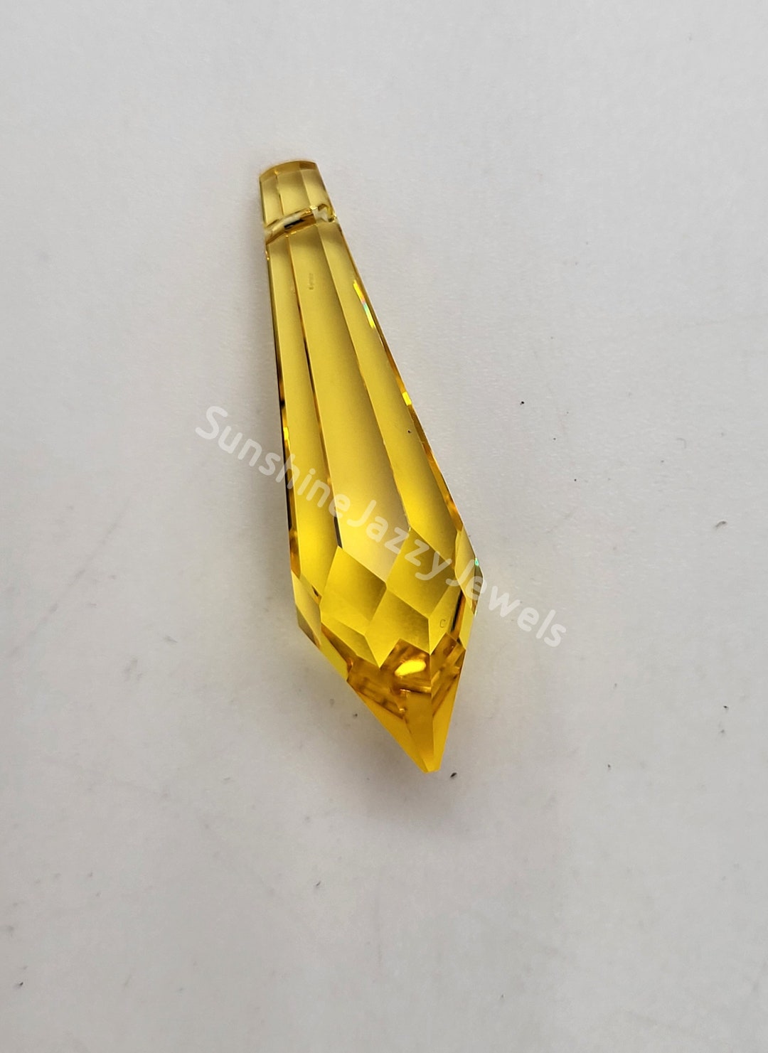 Swarovski Crystal Light Topaz 40mm Icicle 8611 Pendant/ Prism; Logo ...