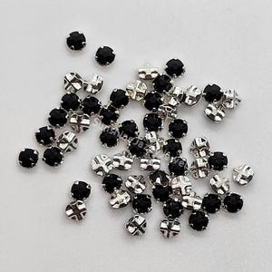 24pc Swarovski Crystal 3mm (ss12) Rose Montees Beads; Silver Plated ...