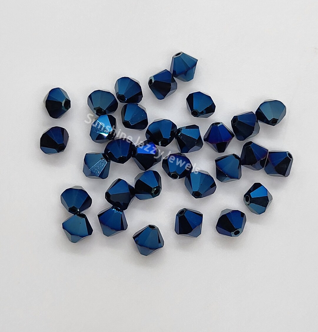 Swarovski Crystal Metallic Blue 2X Bicone Beads; 4mm (24pc) or 6mm ...