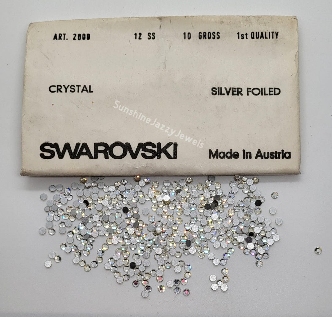 Factory Pack Swarovski Crystal Clear Ss12 3mm Round Flatback Rhinestone ...