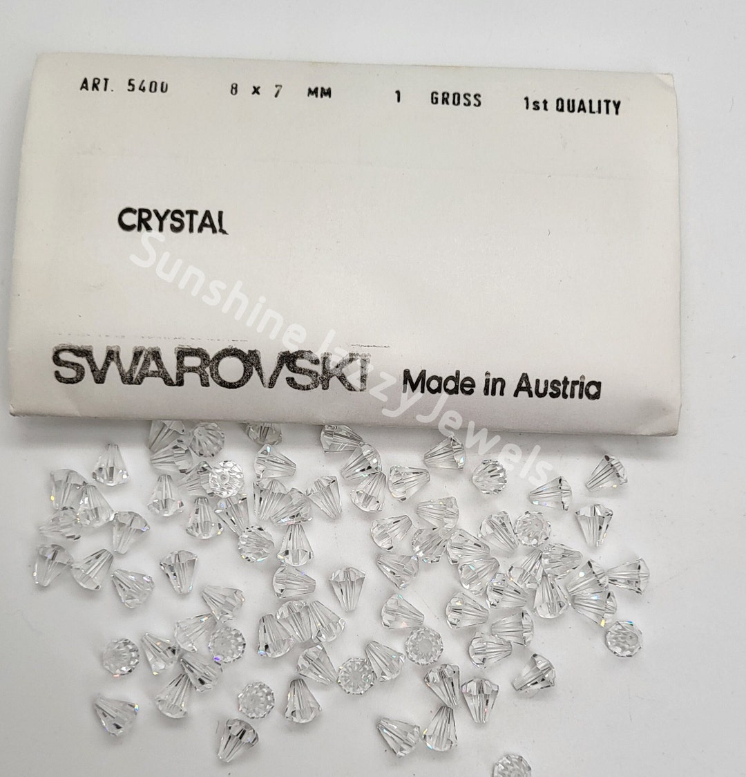 Factory Pack Swarovski Crystal Clear 8x7mm Faceted Cone 5400 Beads ...