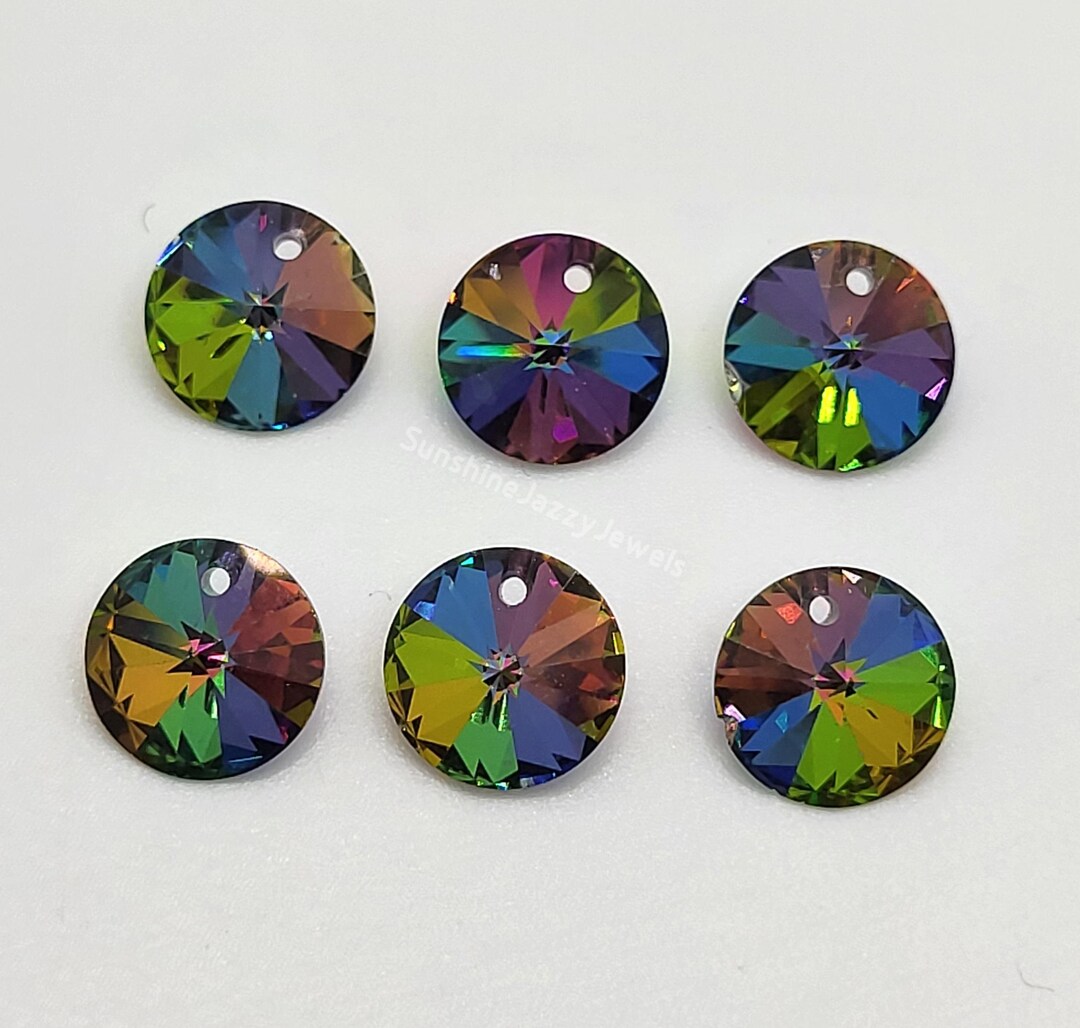 Swarovski Crystal Vitrail Medium Rivoli 6200 Pendants; Top Drilled; 8mm ...