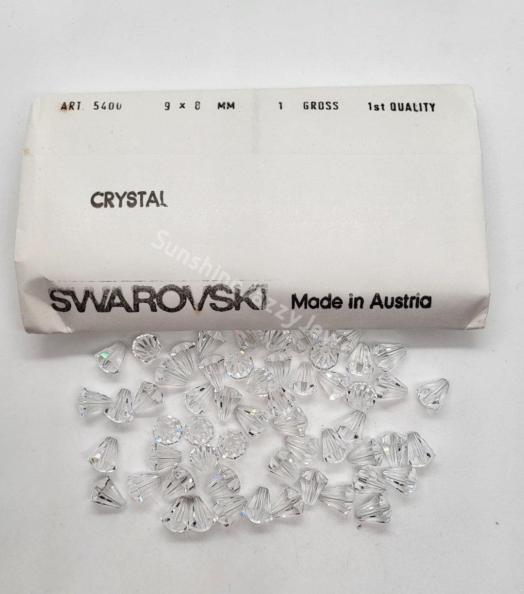 Factory Pack Swarovski Crystal Clear 9x8mm Faceted Cone 5400 Beads ...