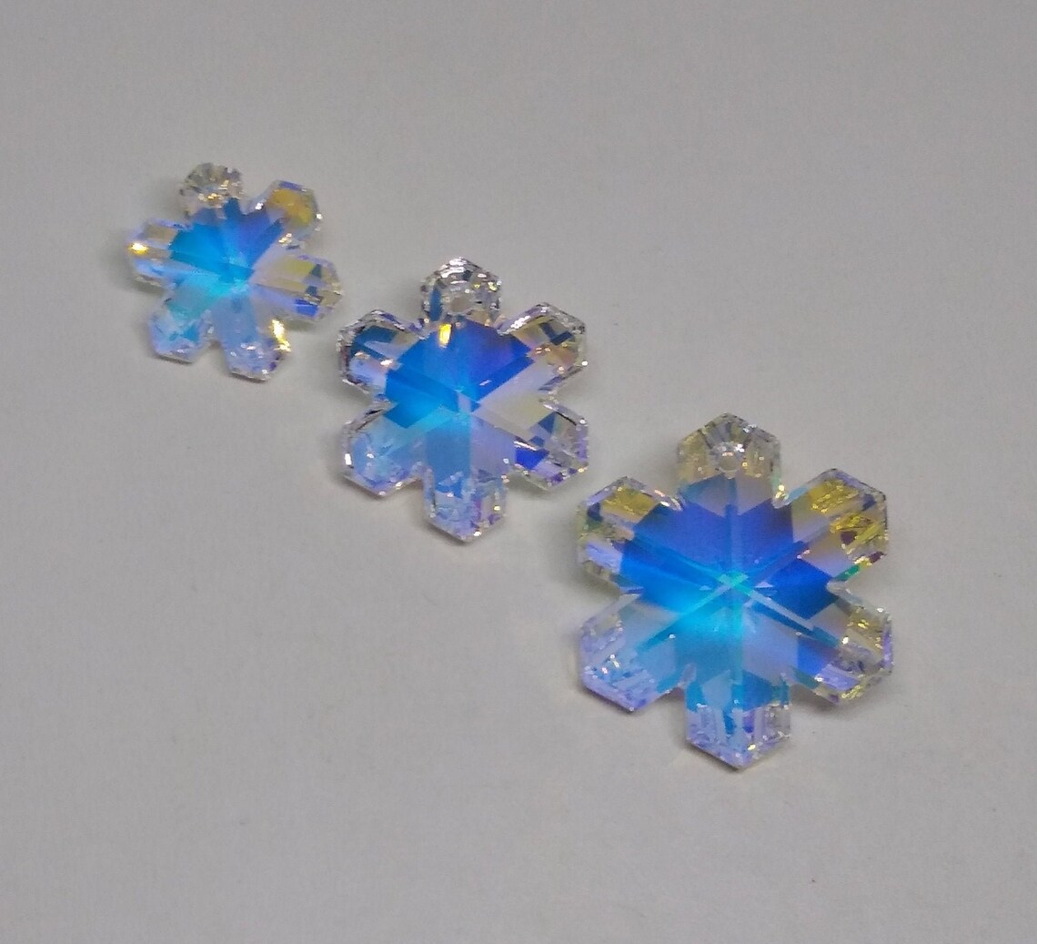 Swarovski Crystal Clear AB Snowflake Ornament/ Suncatcher/ Prism; 2 ...