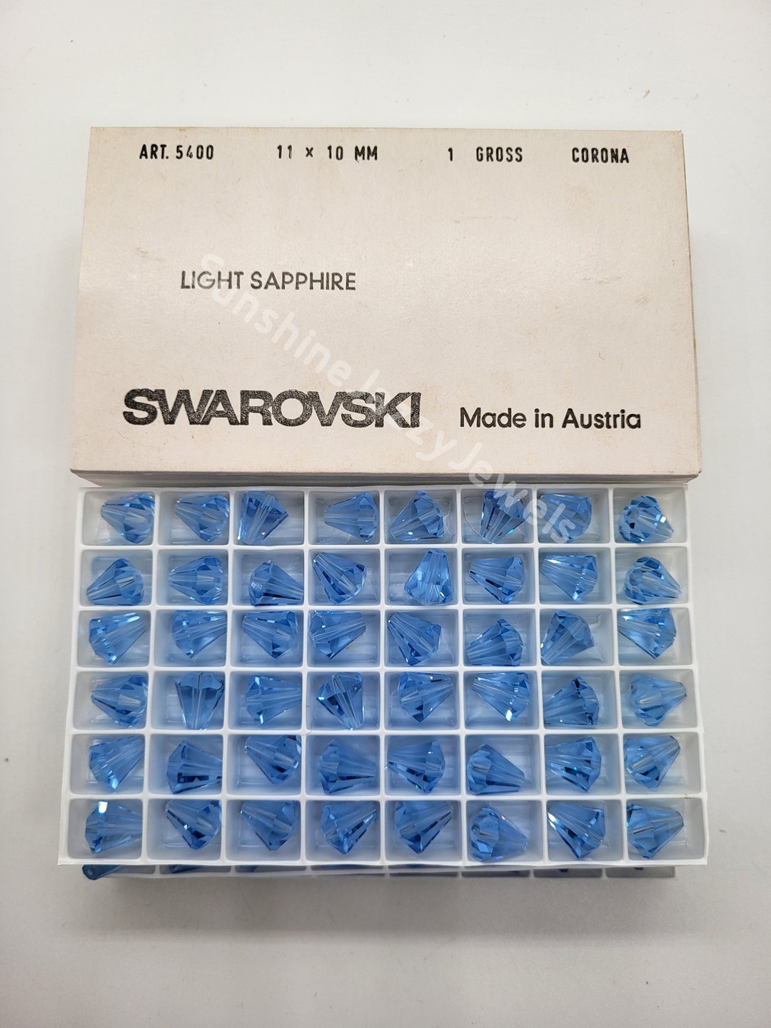 Factory Pack Swarovski Crystal Light Sapphire 11x10mm Faceted Cone 5400 ...