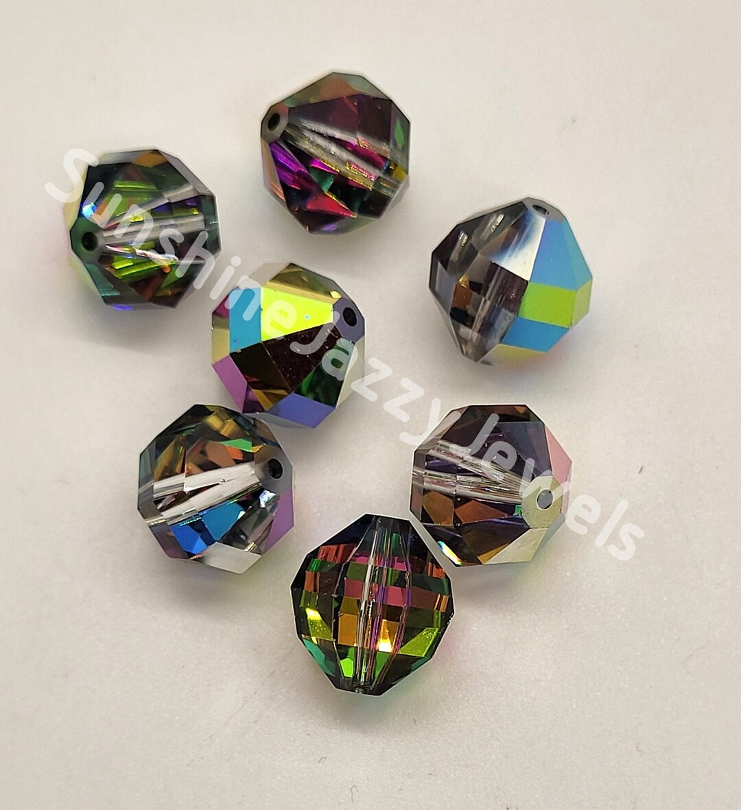 6pc Swarovski Crystal Vitrail Medium Geometric Cut Round 5004 Beads ...