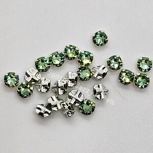 24pc Swarovski Crystal 3mm (ss12) Rose Montees Beads; Silver Plated ...