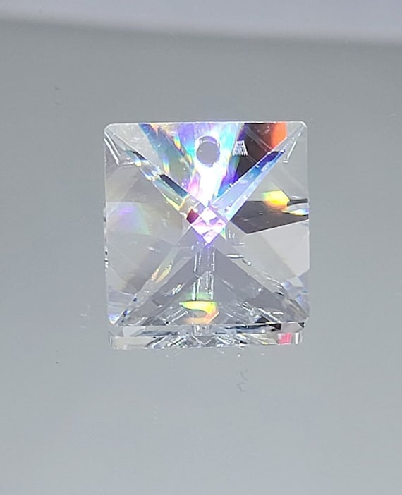 Swarovski Crystal Clear Full Cut Square 8025 Pendant/ Prism 3 - Etsy