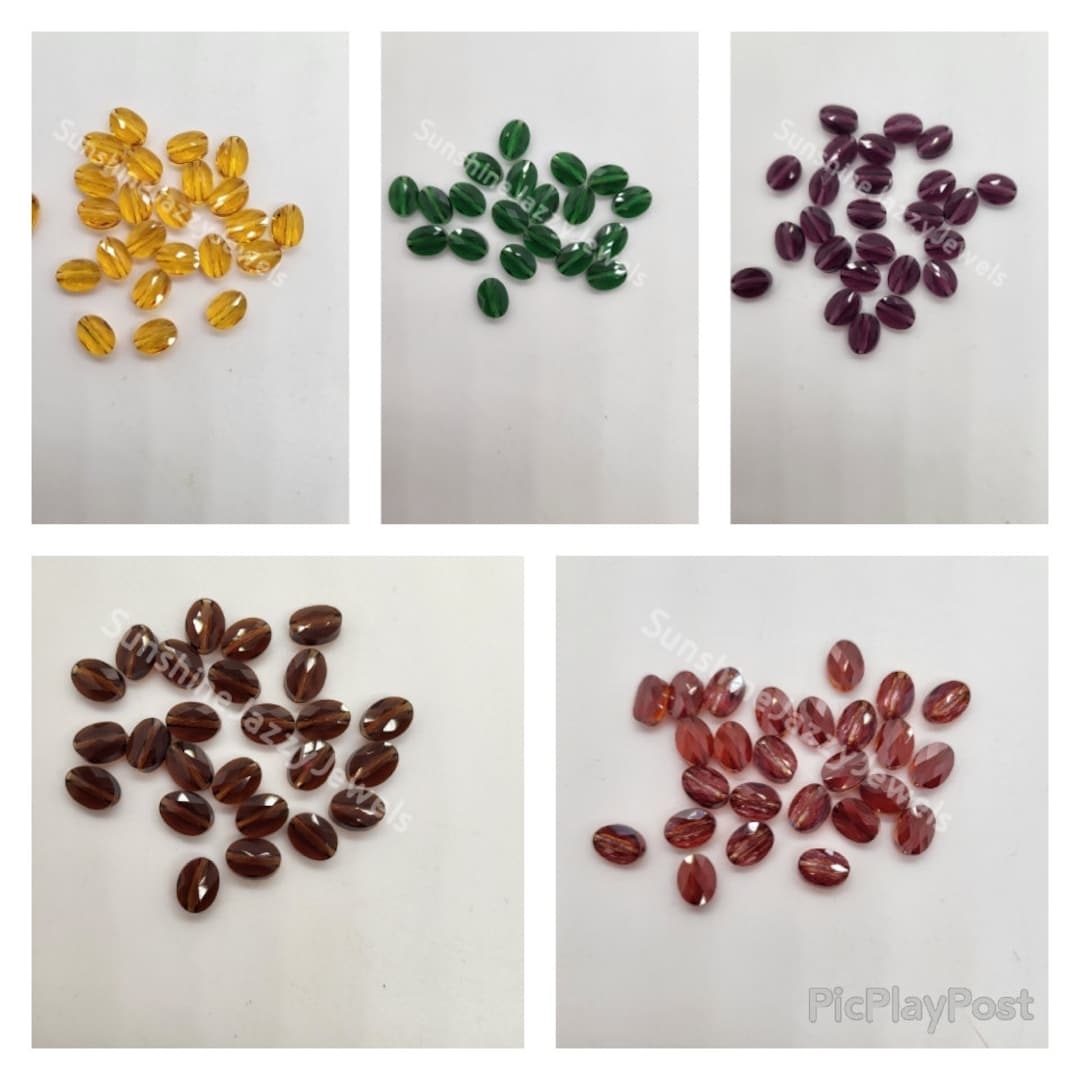 12pc Swarovski Crystal 8x6mm Mini Oval 5051 Beads; Faceted; 5 Colors ...