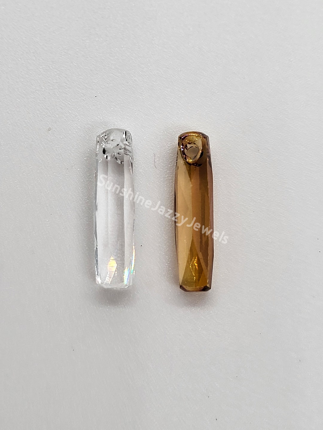 Swarovski Crystal 20x5mm Faceted Column 6460 Pendant; 2 Colors: Clear ...
