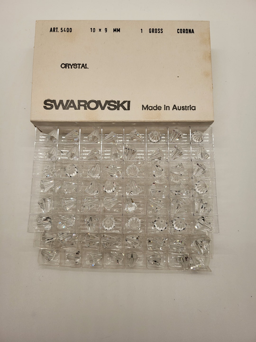 Factory Pack Swarovski Crystal Clear 10x9mm Faceted Cone 5400 Beads ...
