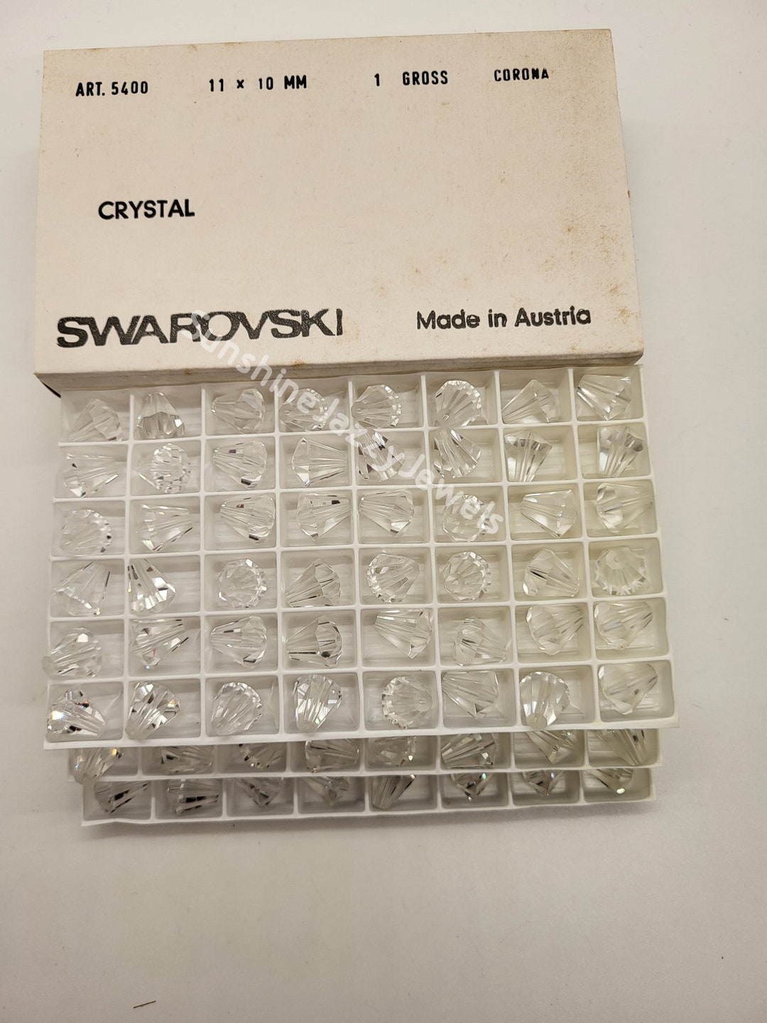 Factory Pack Swarovski Crystal Clear 11x10mm Faceted Cone 5400 Beads ...