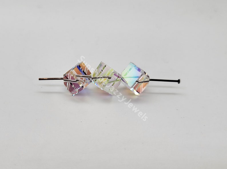 6pc Swarovski Crystal Clear AB Diagonal Cube 5600 Beads 2 - Etsy