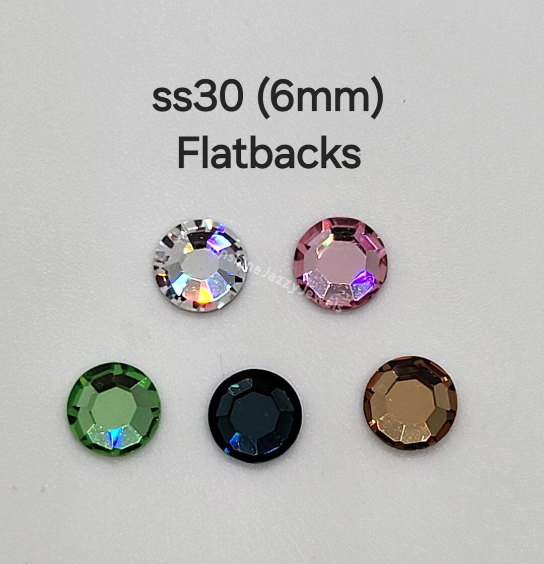 36pc Swarovski Crystal Ss30 6mm Flat Back Round Rhinestone 2000; Foil ...