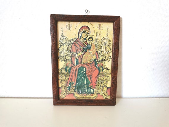 Ancient Religious/orthodox Icon /mary and Jesus Christ/ Virgin | Etsy