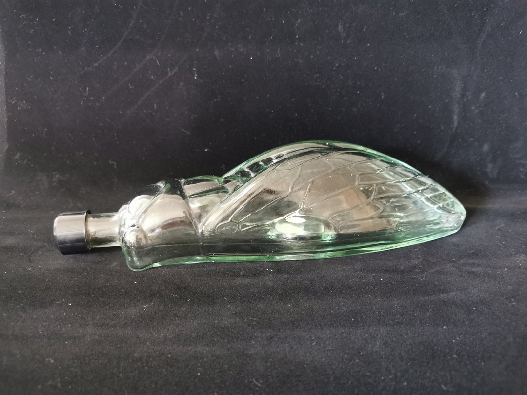 Bottle/carafe/flask/glass/transparent/saint Clair Glassware/cicada ...
