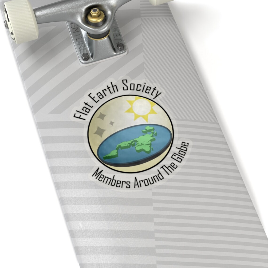 Flat Earth Society Sticker Members Around the Globe Sticker Funny Joke ...