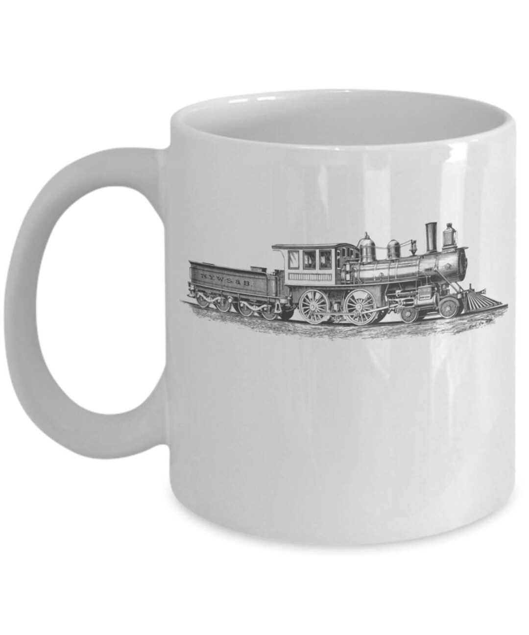 Steam Train Mug Cool Artistic Locomotive Sketch Gift Coffee Cup - Etsy