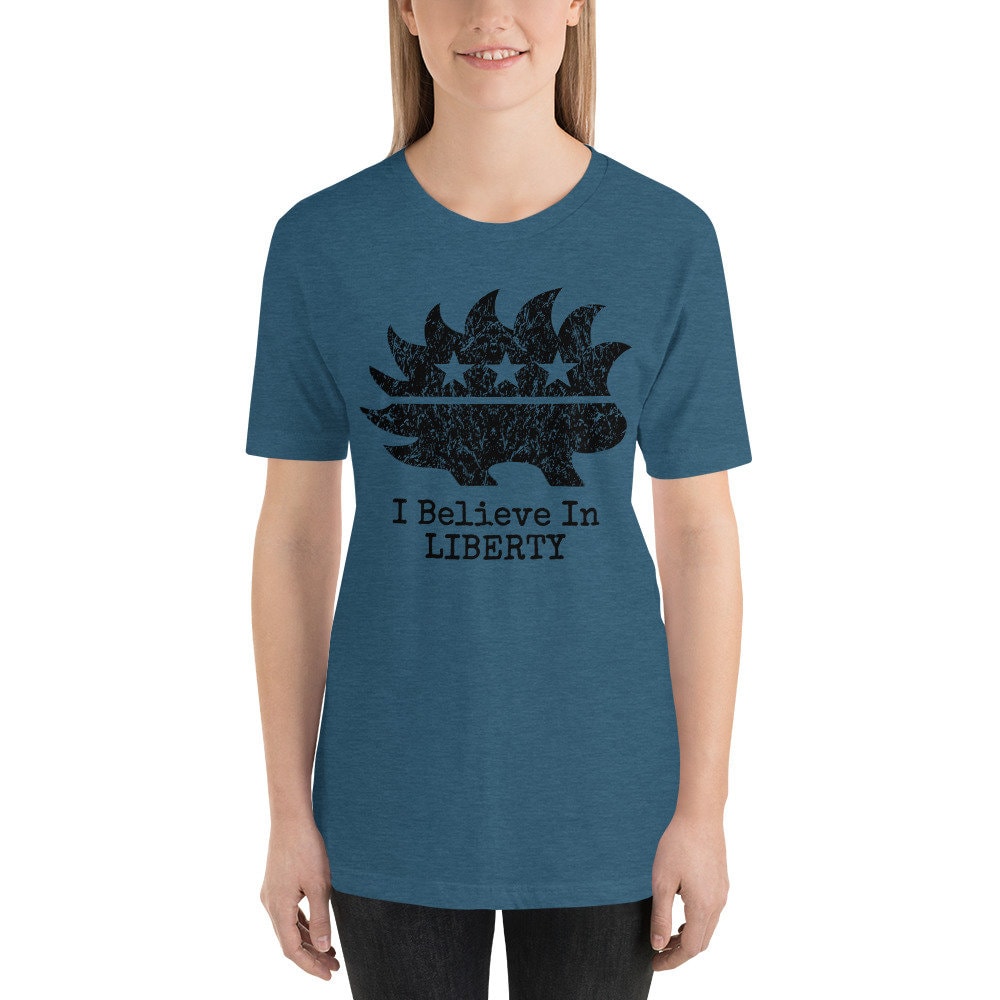 I Believe in Liberty Libertarian Porcupine Distressed Freedom Gift ...